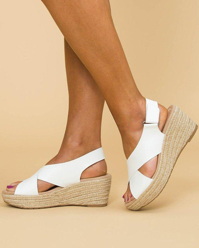 Braided Criss Cross Slingback Wedge Sandals 21.00 – Cuzcare